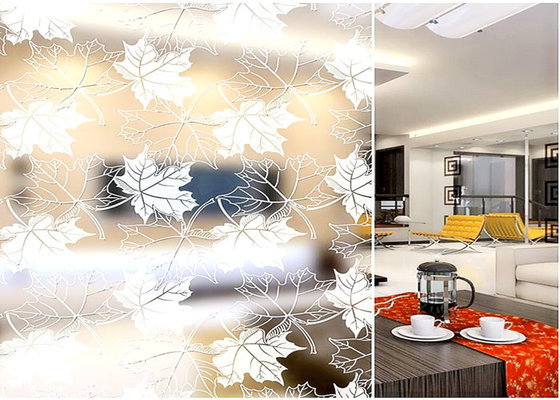 Clear Sandblasting Acid Etched Glass Flat / Curve Shape Corrosion Resistance