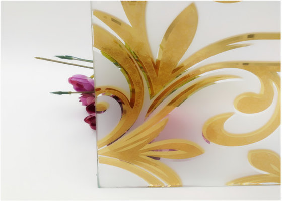 Clear Sandblasting Acid Etched Glass Flat / Curve Shape Corrosion Resistance