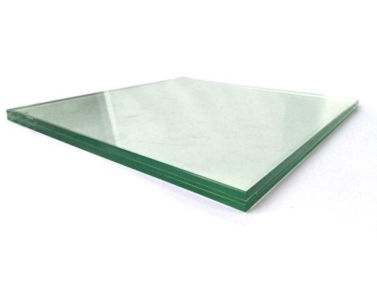 Clear 6 Mm Laminated Tempered Glass Polished Edge Hollow / Solid Structure