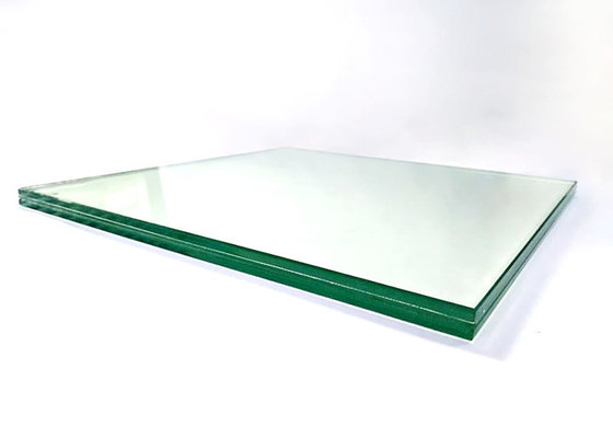 Clear 6 Mm Laminated Tempered Glass Polished Edge Hollow / Solid Structure