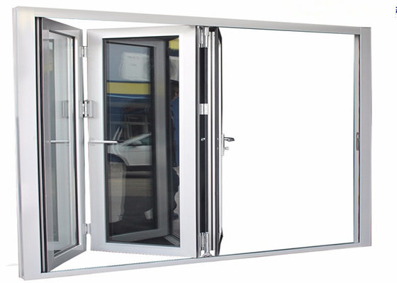 Thermal Break Double Glass Doors , Sound Insulation Aluminium Glazed Door