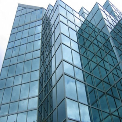 Ventilation Systems Redlective Glass Facade Curtain Wall For Steel Structured Building