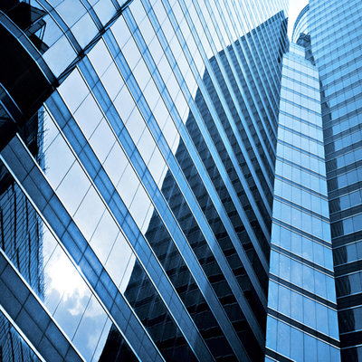 Exterior Building Facade Clear Reflective Structural Glass Glazes Paint Curtain Wall