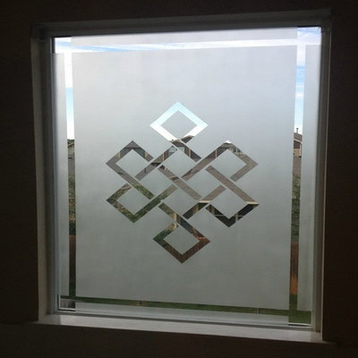 Opaque Frosted Glass Acid Etched Glass Pattern Customization For Windows / Doors
