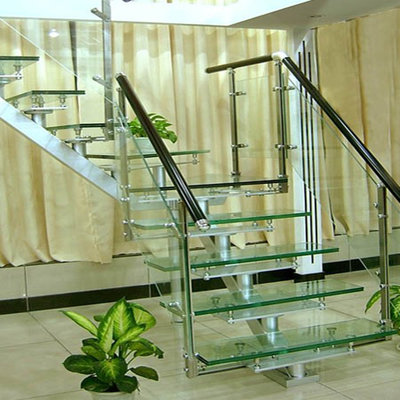 Flooring Safety PVB Laminated Glass Hollow / Solid Structure Customed Size