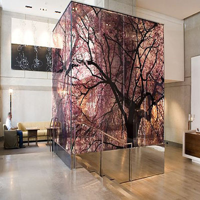 Lacquered Art Toughened Laminated Glass Silkscreen Printing Flat Shape For Decorative