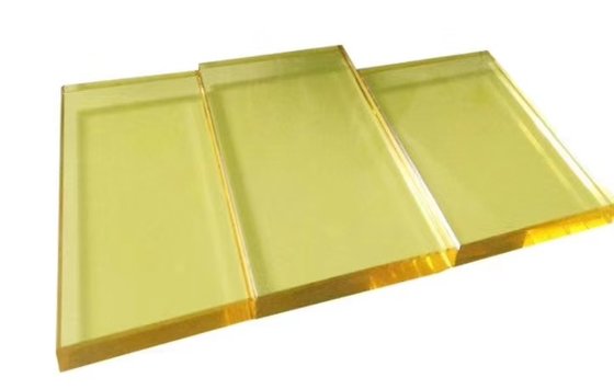 Crystal Decorative Glass Wall Panels Original Yellow Tempered Art Wall Decor