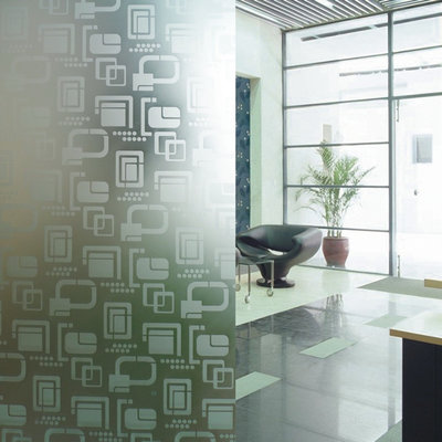 Modern Opaque Decorative Glass Etched Frosted Glass Partitions For Shower Room