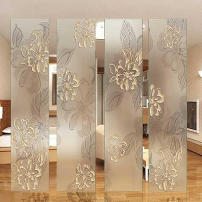 4mm Thick Acid Etched /frosting Decorative Glass Window Sandblasted Glass Doors
