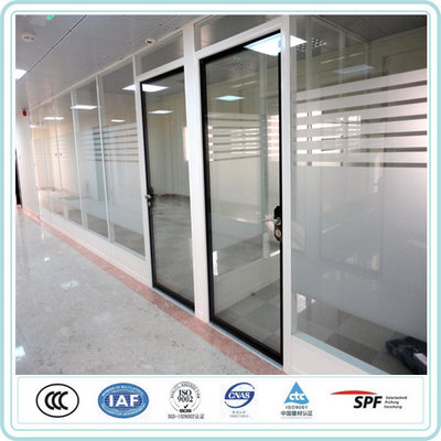 Acoustic noise insulated heat reducing double glazing removable partition for office