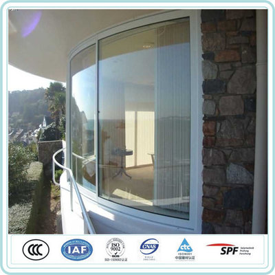 Aluminium Window Fram  Curved Tempered Insulated Glass Fire Resistant Toughened Glass