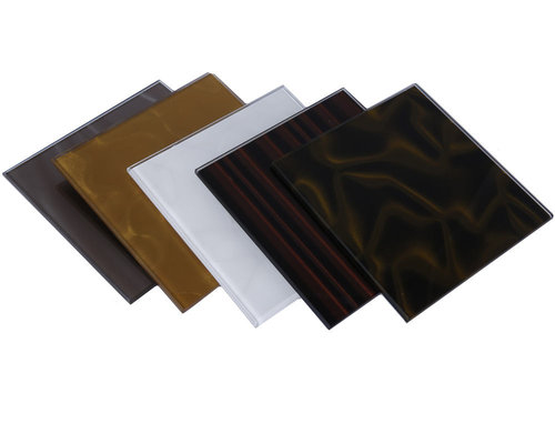 Hardness Opaque Tempered Glass , Decorative Glass Sheets Curve Flat Shape