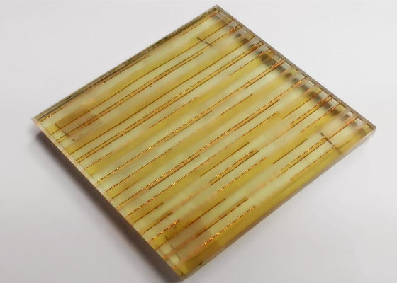 Hot Melt Fused Glass Wall Art Panels , Laminated Wire Glass For Partition 