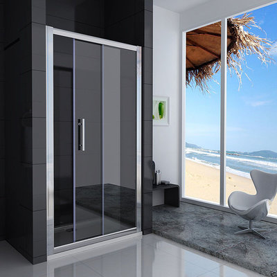 Glazed Sliding Aluminium Glass Door , Louvre Tempered Glass Finished Surface