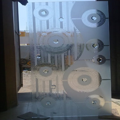 Opaque Frosted Glass Acid Etched Glass Pattern Customization For Windows / Doors