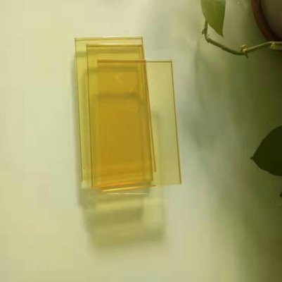 Crystal Decorative Glass Wall Panels Original Yellow Tempered Art Wall Decor