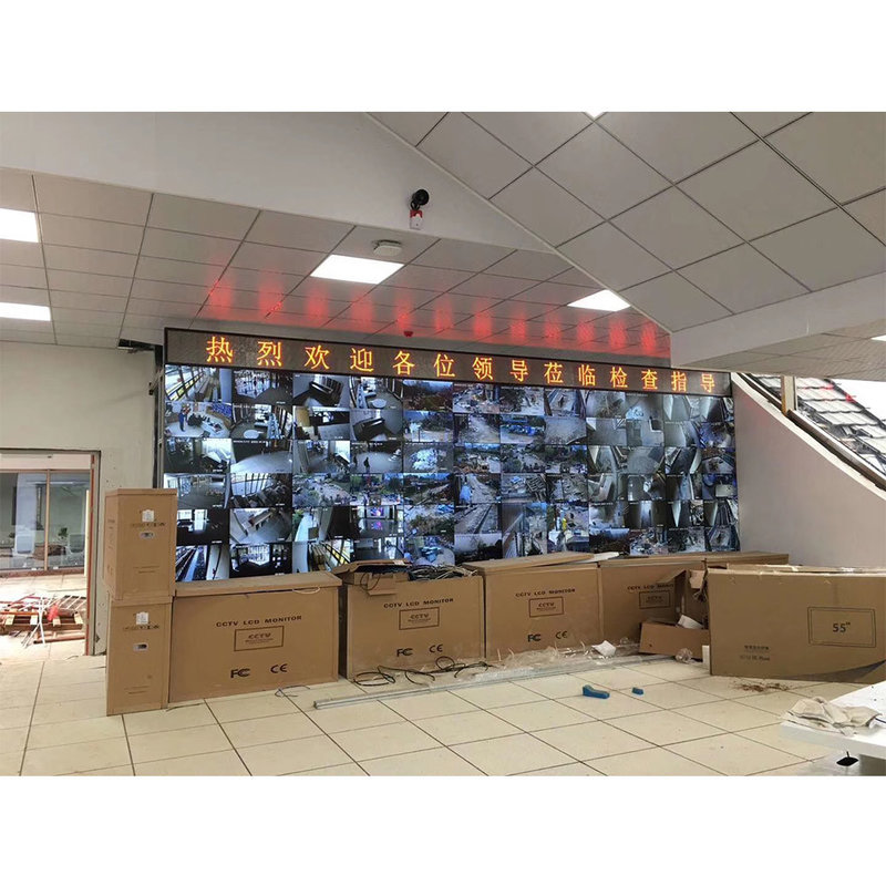 55 inch 5x5 lcd video wall curved video wall ultra narrow bezel lcd video wall for CCTV, advertising supplier