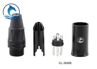3 Pin XLR Plug Male Connectors With Metal Housing , CL-3MXB XLR Male To Male Connector