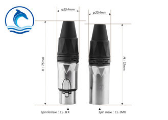 New XLR Audio Connector 3 Pin Audio Golden Cannon XLR Male Connector CL-3MX 3 Pin Connector