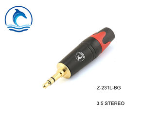 3.5 Male TRS Microphone Connector Z-231L-BG Brass Carbon Fiber Stereo Cable Connectors