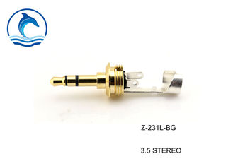 3.5 Male TRS Microphone Connector Z-231L-BG Brass Carbon Fiber Stereo Cable Connectors