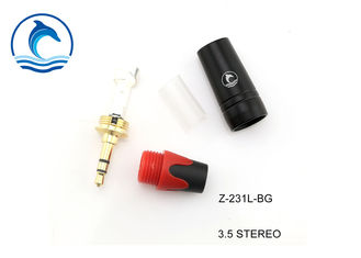 3.5 Male TRS Microphone Connector Z-231L-BG Brass Carbon Fiber Stereo Cable Connectors
