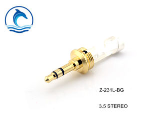 3.5 Male TRS Microphone Connector Z-231L-BG Brass Carbon Fiber Stereo Cable Connectors