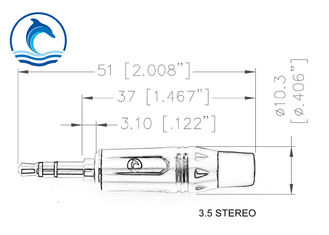 3.5 Male Digital DIY Audio Connector LCS3G With Precision Machined Contacts