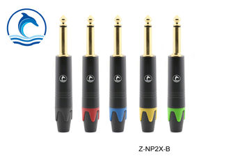 6.35 Mono TR Video Connector 2 Pole Mono Male Plug , 6.35 Stereo Power Amplifier Plug Z-NP2X-B