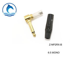 Right Angle Type TR Video Connector Black Stereo Jack 6.35 Male 6.35mm Z-NP2RX-B