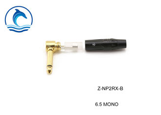 Right Angle Type TR Video Connector Black Stereo Jack 6.35 Male 6.35mm Z-NP2RX-B