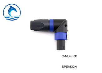 4 Pin C-NL4FRX Male Speakon Cable Connector , Right Angle Speakon Plug Connector