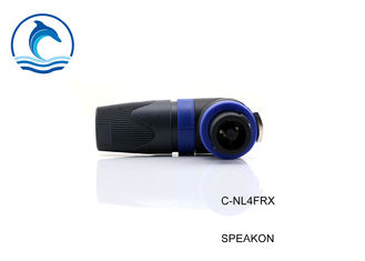 4 Pin C-NL4FRX Male Speakon Cable Connector , Right Angle Speakon Plug Connector