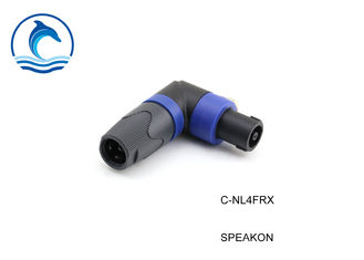 4 Pin C-NL4FRX Male Speakon Cable Connector , Right Angle Speakon Plug Connector