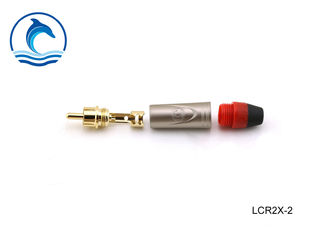 Gold Plating RCA Plug Connector LCR2X-2 Male Gender For Screwing Speaker Cable