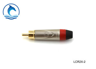 Gold Plating RCA Plug Connector LCR2X-2 Male Gender For Screwing Speaker Cable