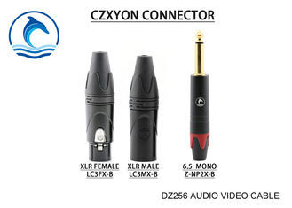 6.35mm Mono Plug Audio Visual Cables , Audio Lead Cable With XLR Female Male Connectors