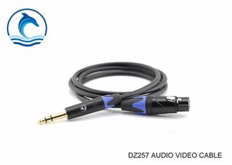 Gold Contacts Digital Video Cable XLR Female Male Connectors And 6.35mm TRS Stereo Plug