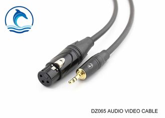 3.5mm Male Plug Video Adapter Cable , Optical Audio Cable With XLR Male Female Connector