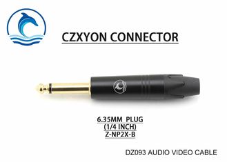 23 AWG DZ093 Audio Video Cable Double 6.35mm Mono Plug Good Electrical Conductivity