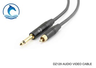 Twisted Pair Shielded Audio Cable 6.35mm Mono Plug / RCA Male Plug Connector