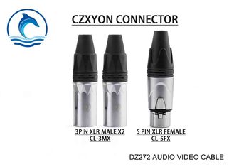 Flexible Audio Video Cable With Two XLR Male Plug And Female Plug Connector