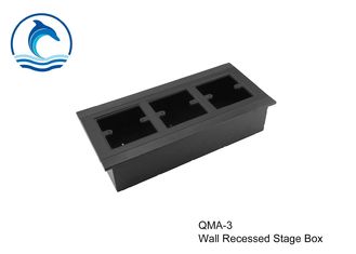 QMA-3 Aluminum Alloy Multicore Stage Box , Recessed Stage Floor Box With Three 86 Panels