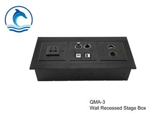QMA-3 Aluminum Alloy Multicore Stage Box , Recessed Stage Floor Box With Three 86 Panels