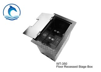WT-350 24 Sockets Recessed Stage Box Black Color Recessed Floor Outlet Box