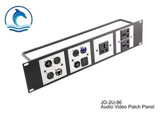 19 Inch Audio Video Patch Panel 2U 4 Slots 86 Panel With 24 Connectors