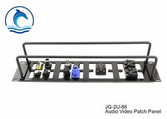 19 Inch Audio Video Patch Panel 2U 4 Slots 86 Panel With 24 Connectors