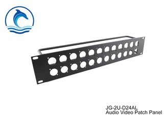 2U Patch Panel Universal Connection Panel Kit JG-2U-D24AL Black Powder Coated