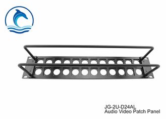 2U Patch Panel Universal Connection Panel Kit JG-2U-D24AL Black Powder Coated