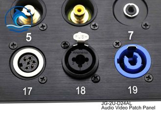 2U Patch Panel Universal Connection Panel Kit JG-2U-D24AL Black Powder Coated
